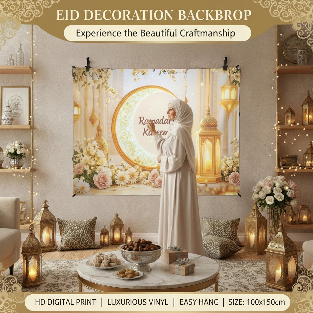 Large Ramadan Kareem Eid Wall Cloth Decor – derozo.shop